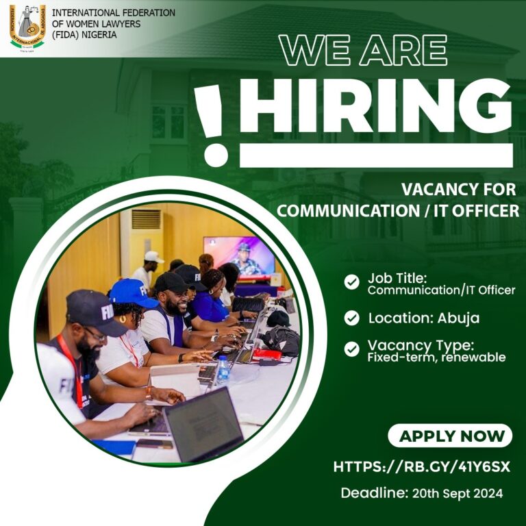 VACANCY FOR THE POSITION OF COMMUNICATION/IT OFFICER – FIDA